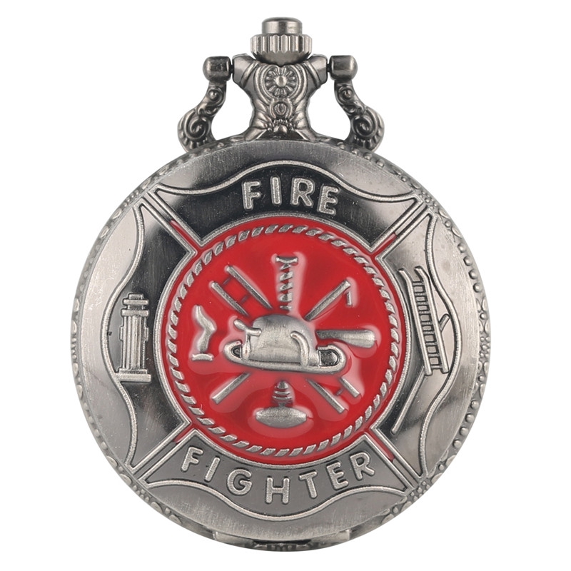 Bronze Fire Fighting Firefighter Men Women Analog Quartz Pocket Watches ...