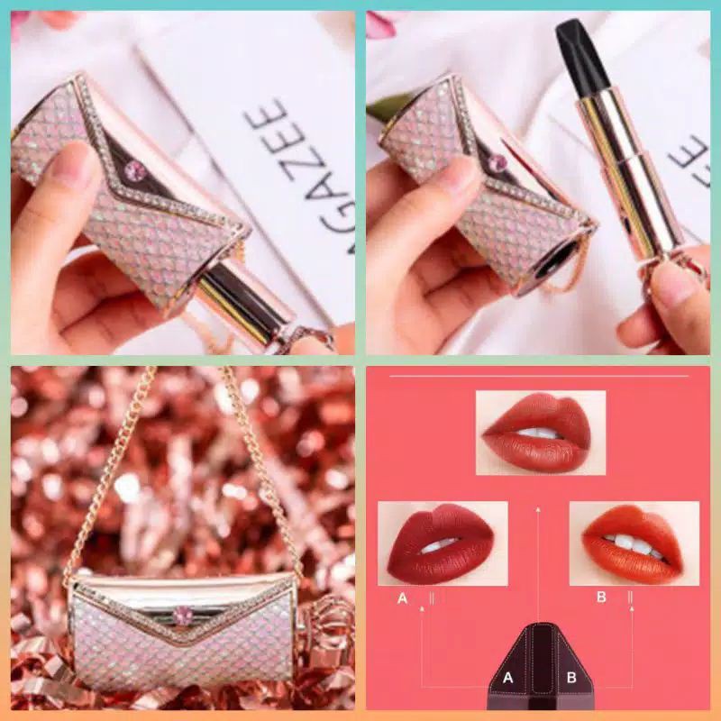(Mack Andy) 3 color bag style lipstick | Shopee Philippines