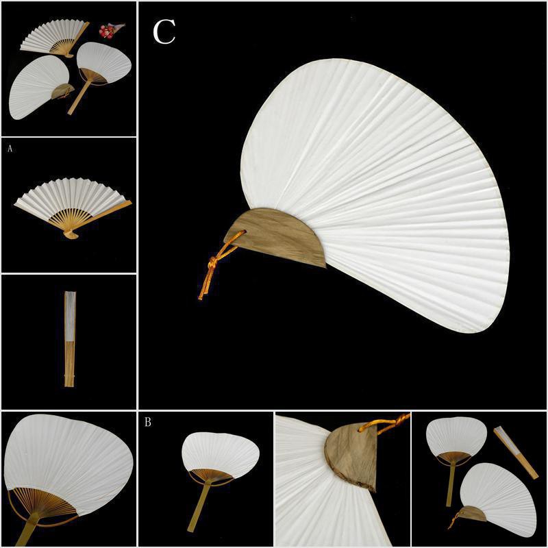 Bling 1pc White Folding Elegant Paper Hand Fan Wedding Party Favors ...