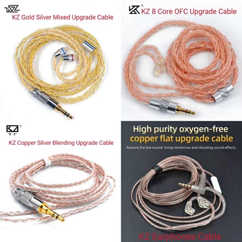 KZ Earphones Audio Cable Clear Cord High-Purify Oxygen-Free Copper Cord ...