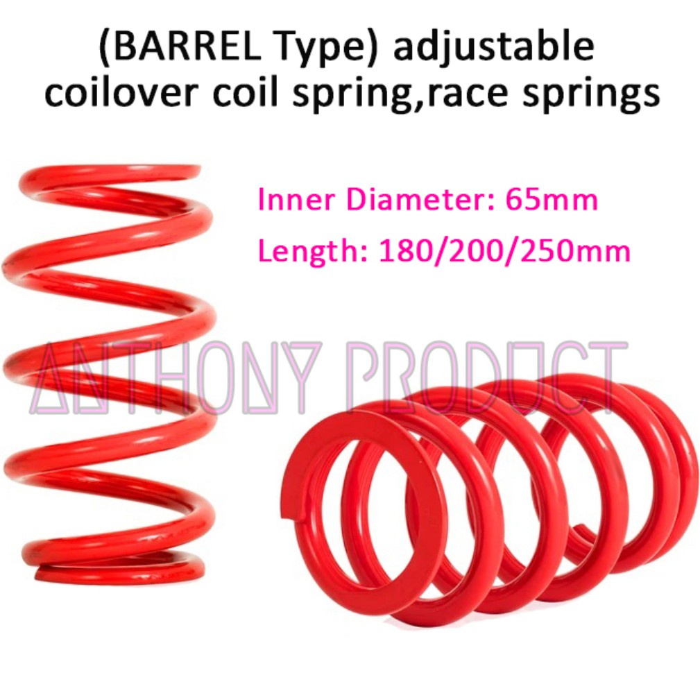 65mm Adjustable Coilover Barrel Coil Spring , Sport Race Springs (1pc ...