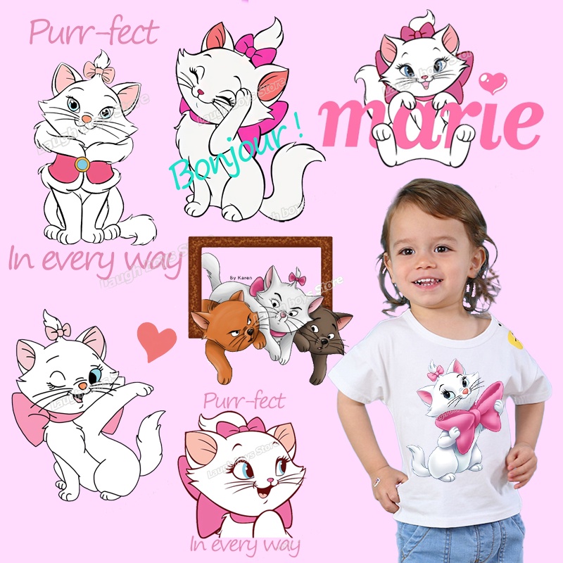 The Aristocats Marie Ironing Patches Washable Clothes DIY Applique ...