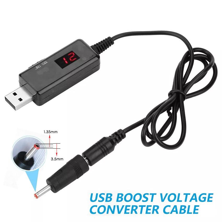 KWS-912V USB Boost Cable 5V Step Up to 9V 12V Adjustable Voltage Converter Transformer DC Power ...