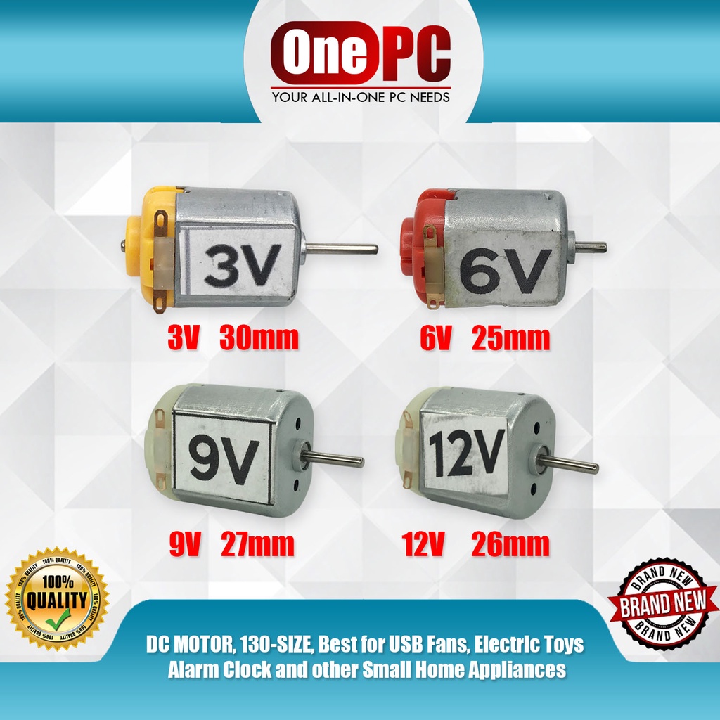DC MOTOR, 130-SIZE, Best for USB Fans, Electric Toys, Alarm Clock ...