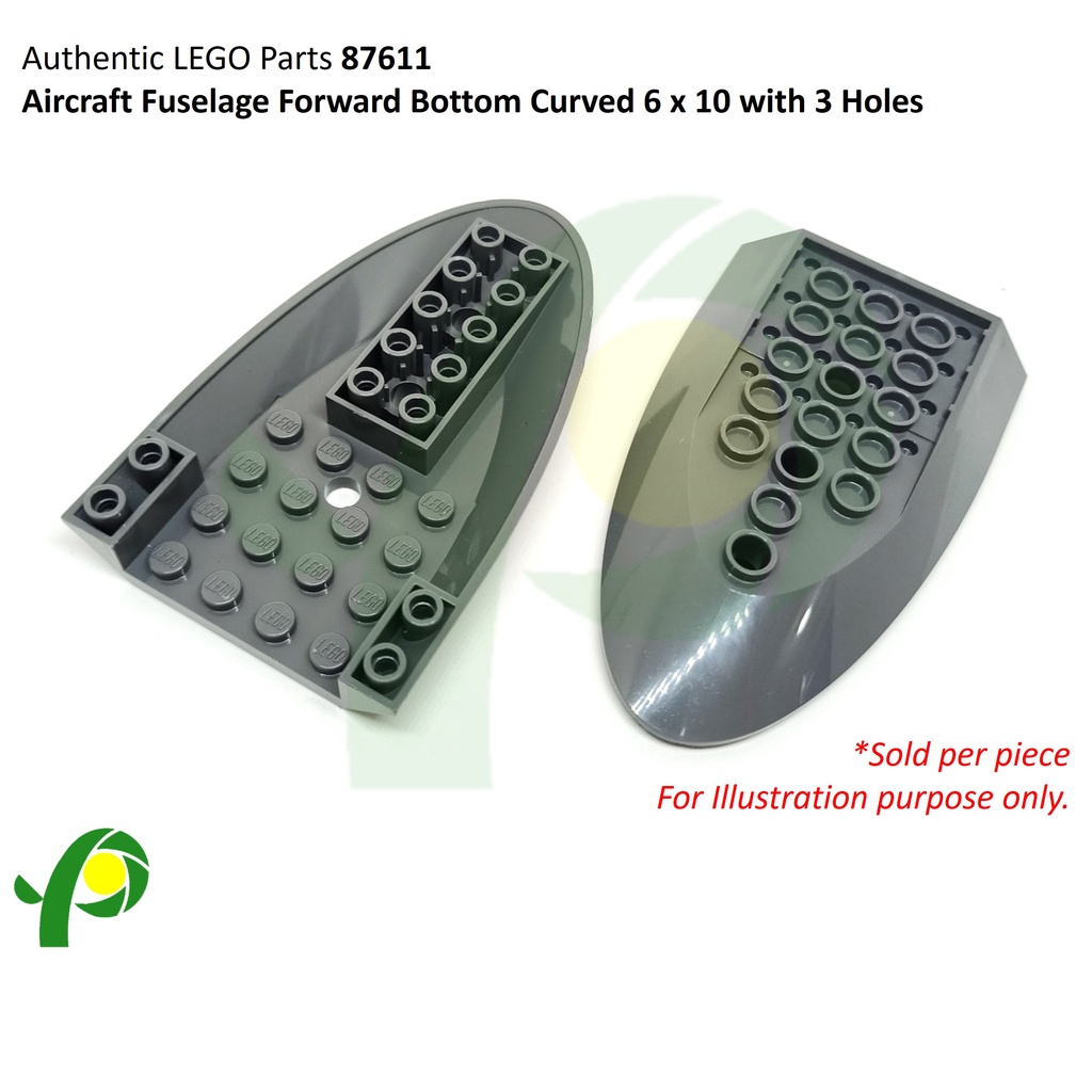 LEGO Parts 87611 Aircraft Fuselage Forward Bottom Curved 6x10 | Shopee ...