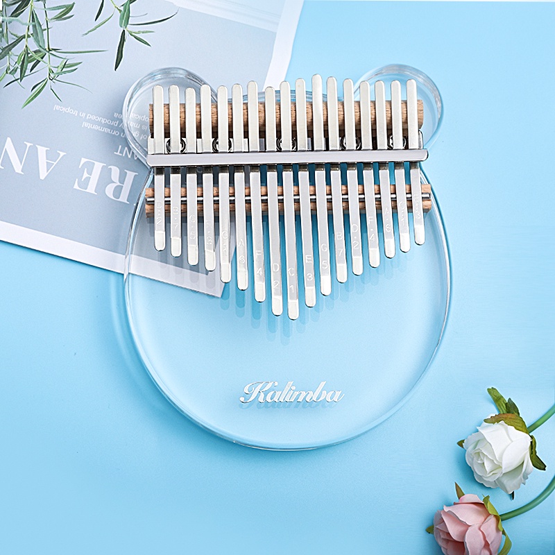 【Sale!!!】17 keys crystal Kalimba Bear acrylic Thumb Piano Acoustic ...