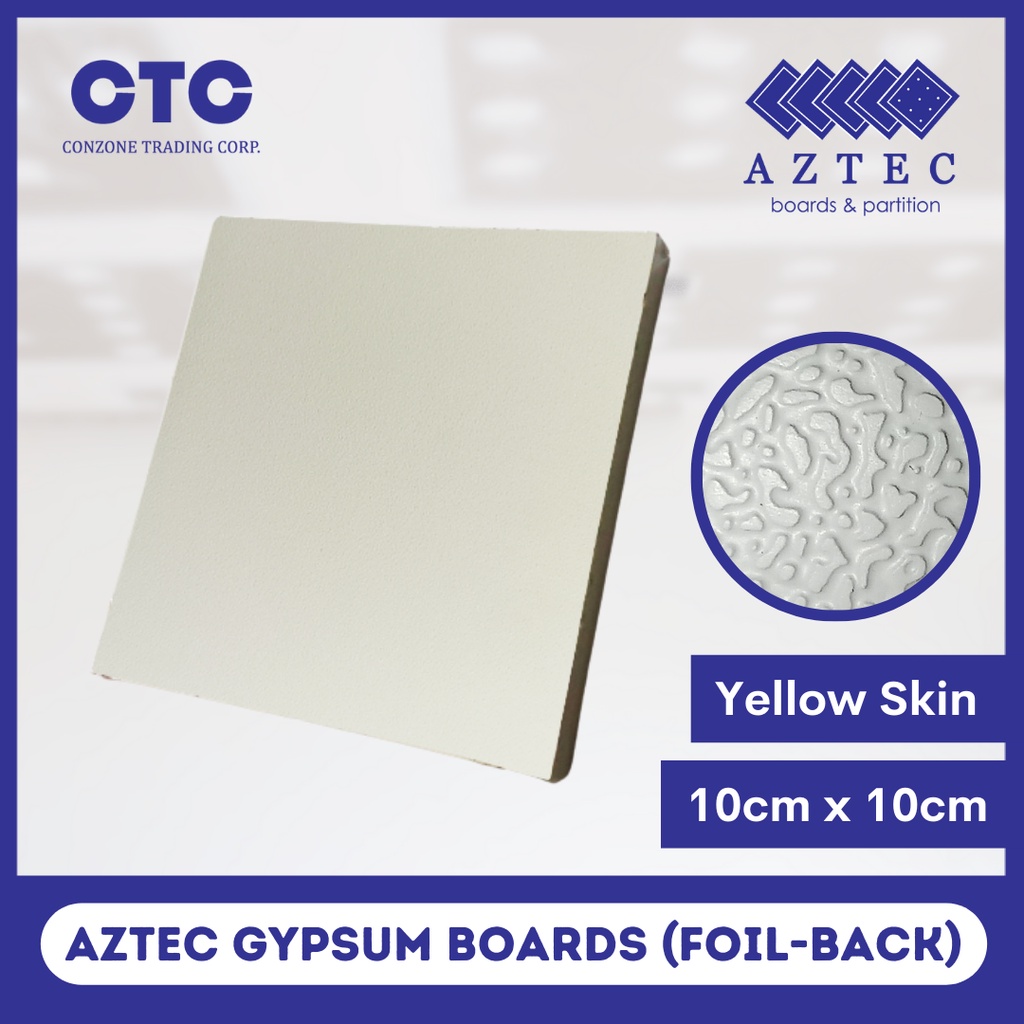 Aztec Gypsum Board - 10cm x 10cm (Yellow Skin) - Ceiling Board (SAMPLE ...