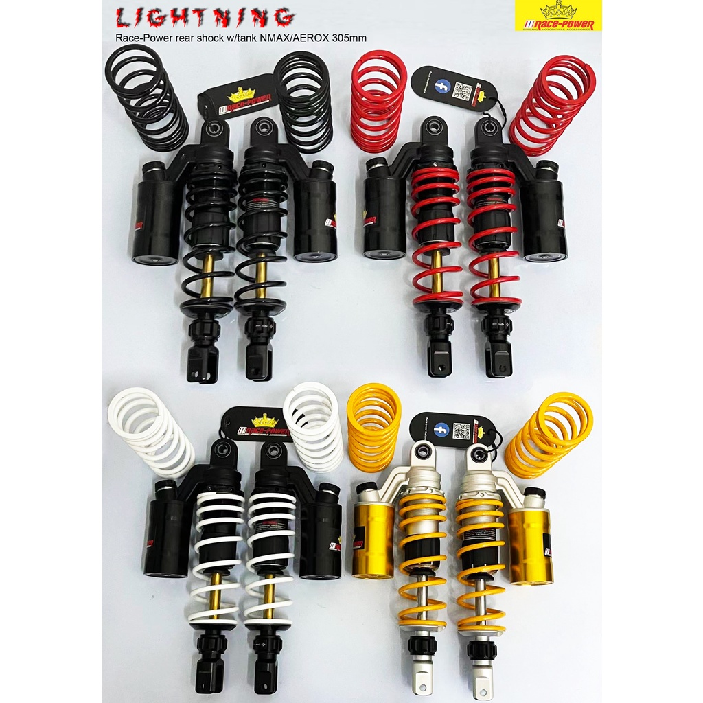 Race-Power rear shock with tank NMAX AEROX 335mm and 305mm | Shopee ...