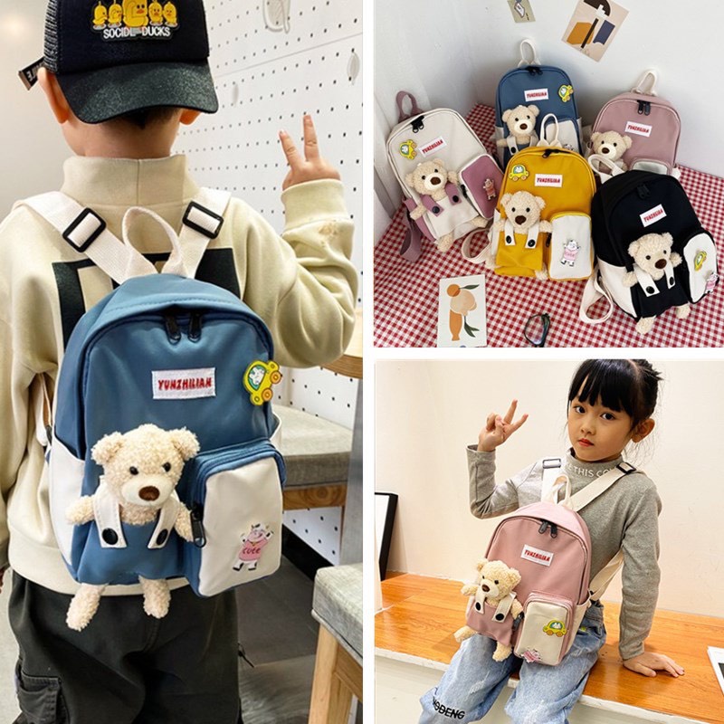 Lovely bear-shaped children's backpack (Choose color) | Shopee Philippines