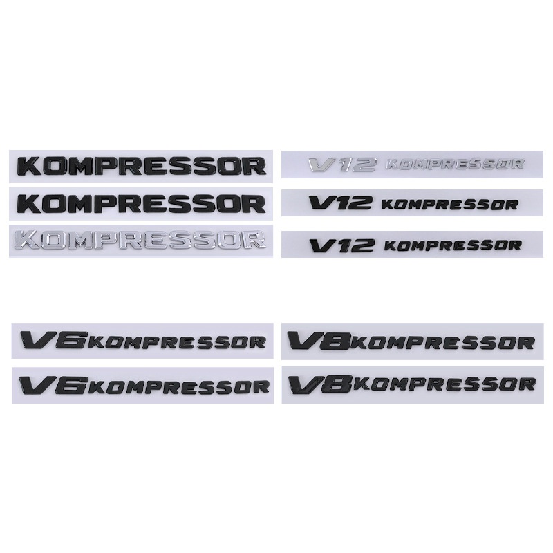 New V6 V8 V12 KOMPRESSOR logo Letter emblem for Mercedes Benz Rear ...