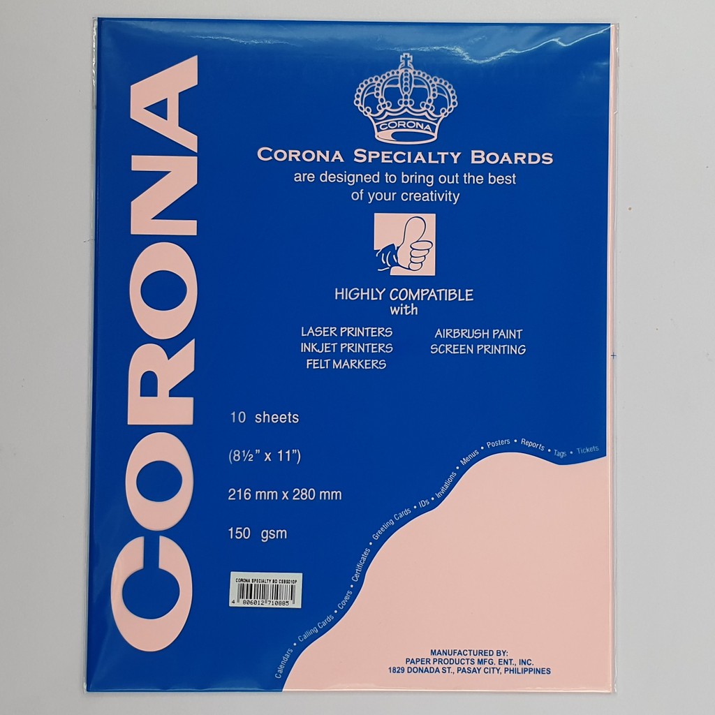 Corona Specialty Board (150 GSM) | Shopee Philippines