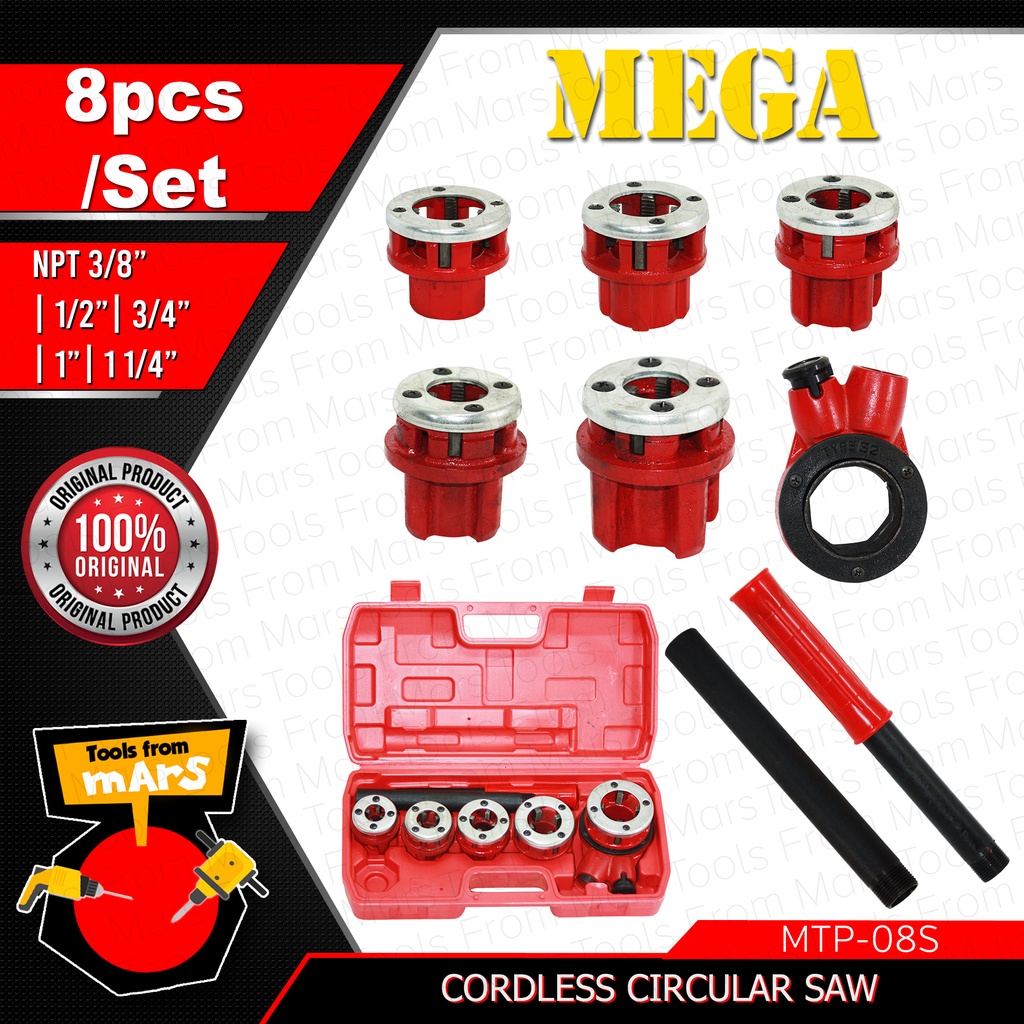 MEGA 8 PCS Manual Pipe Threader 3/8" TO 1-1/4" MPT08S •TFM• | Shopee Philippines