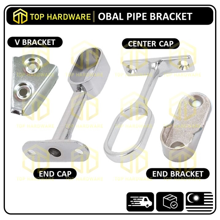TOP Standard Size 16mm Oval Pipe Holder Bracket Towel Rod Hanger Tube ...