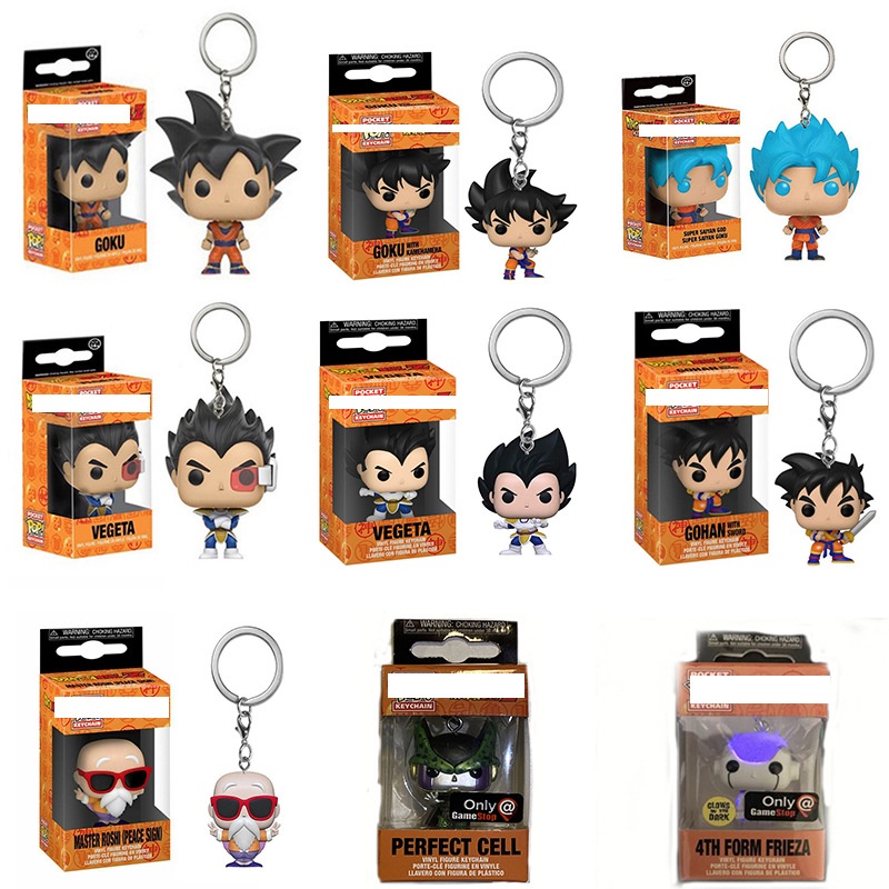 Funko POP Dragon Ball Blue Hair Monkey King Vegeta Keychain Dragon Ball ...