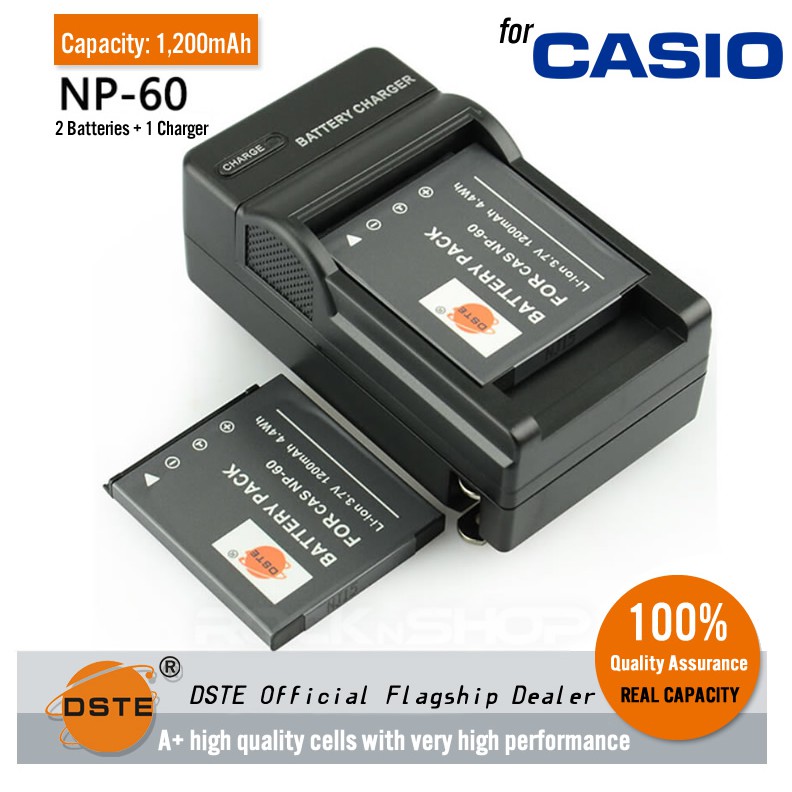DSTE NP-60 NP60 Replacement Battery or Charger DC75 for Casio EXILIM Zoom EX-Z100 EX-Z500 EX ...