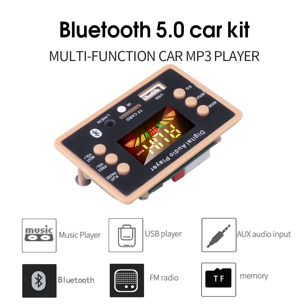 5V 12V Bluetooth 5.0 MP3 Decoder Decoding Board Module Car USB MP3 ...