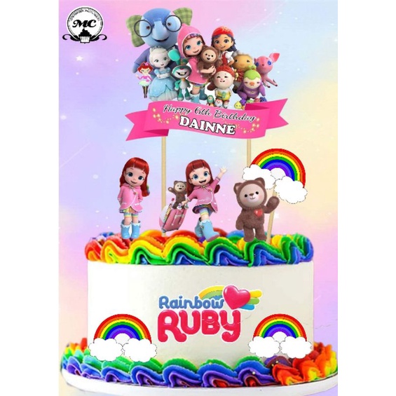 Rainbow Ruby Customize Cake Topper | Shopee Philippines
