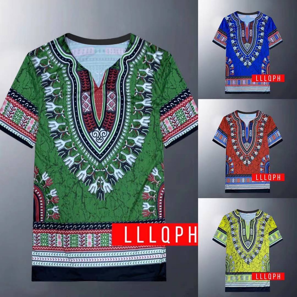 ICM T301 Halumna Black and White Dashiki Shirt (Random Colors) | Shopee ...