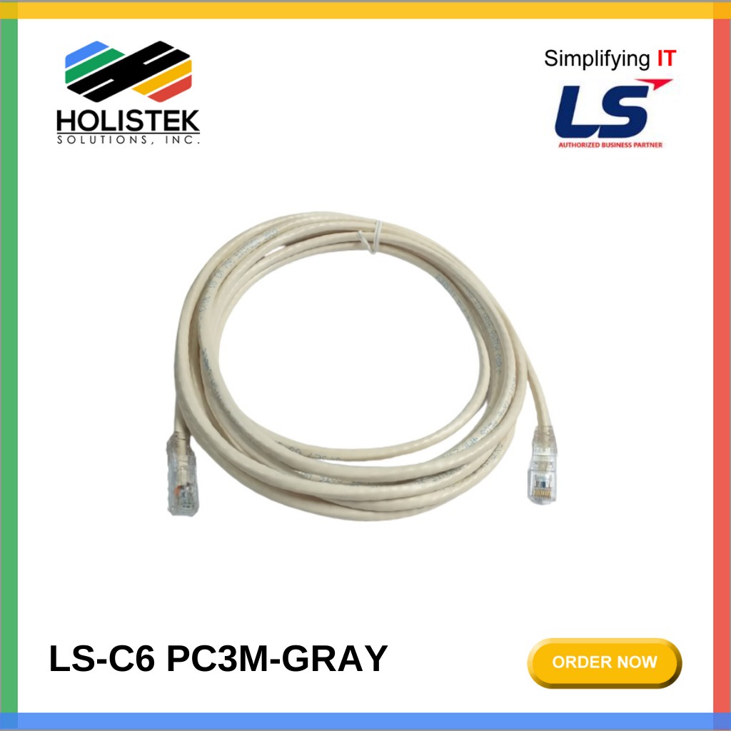 LS CAT 6 UTP LSOH Patch Cord, Gray, 10 ft, 3 meters (LS-PC-UC6L-GY-030 ...