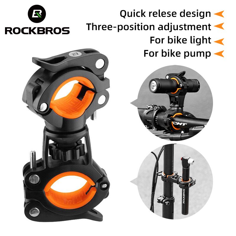 Rockbros Cycling Lights Holder Rotating Led Quick Release Bicycle Light ...