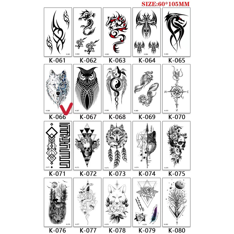 Black Goth Rock Temporary Tattoo Waterproof long lasting Temporary ...