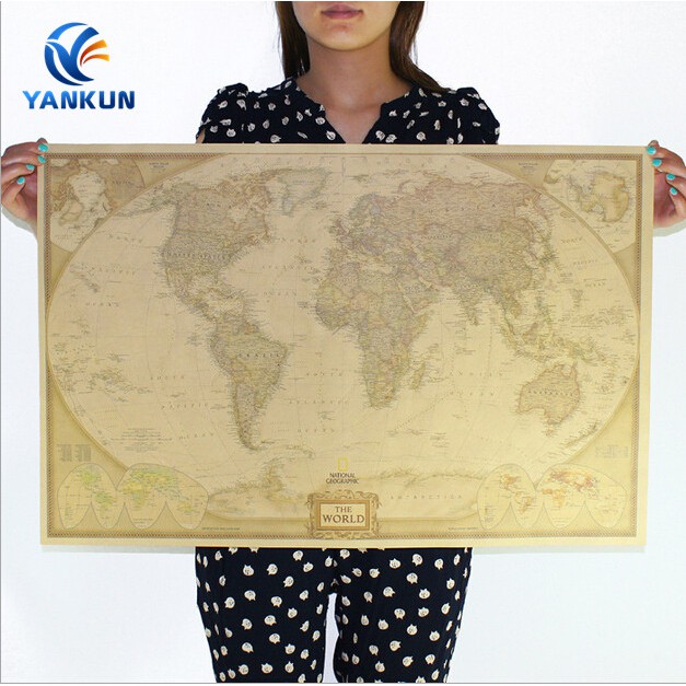 Vintage Retro Paper World Map Antique Poster Wall Chart Home | Shopee ...