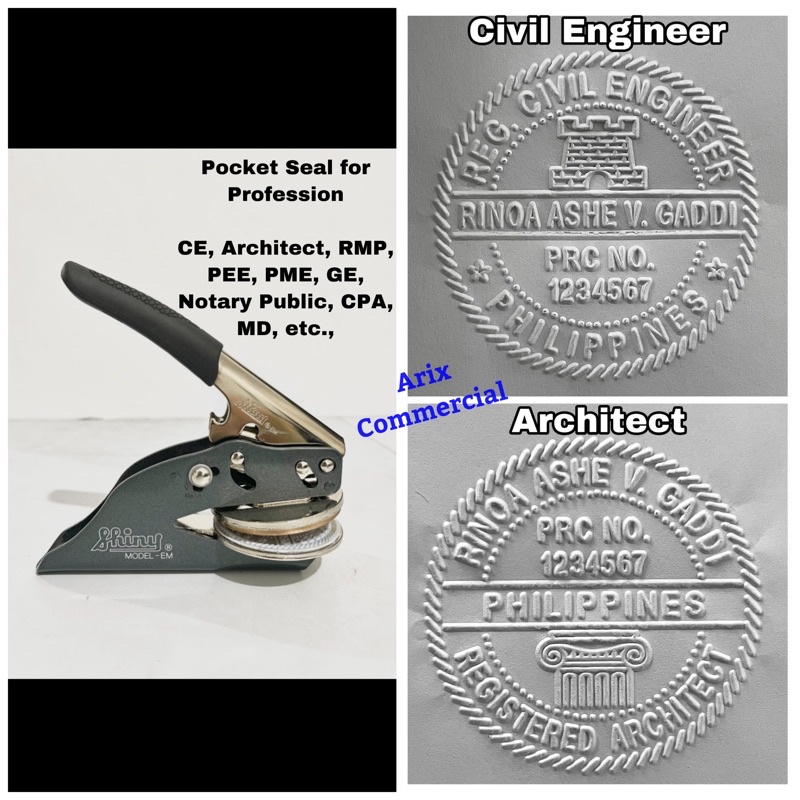 Pocket Dry Seal Machine Engraved Only 2-3 days prod. for Profession, 3-5 days for Logo ...