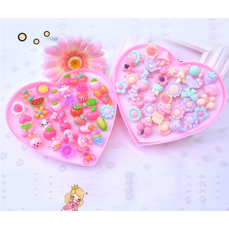 Children's Rings Girls Baby Princess Jewelry Toys Cartoon Plastic Rings ...