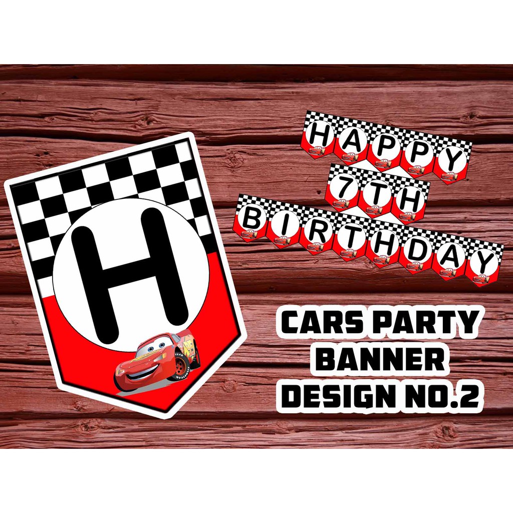 Customized Cars Mcqueen Happy Birthday Banner DESIGN NO.2 | Shopee ...