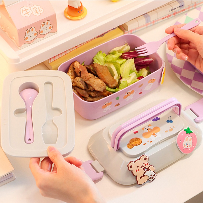New lunch box for kids portable lunch box set with cutlery large ...