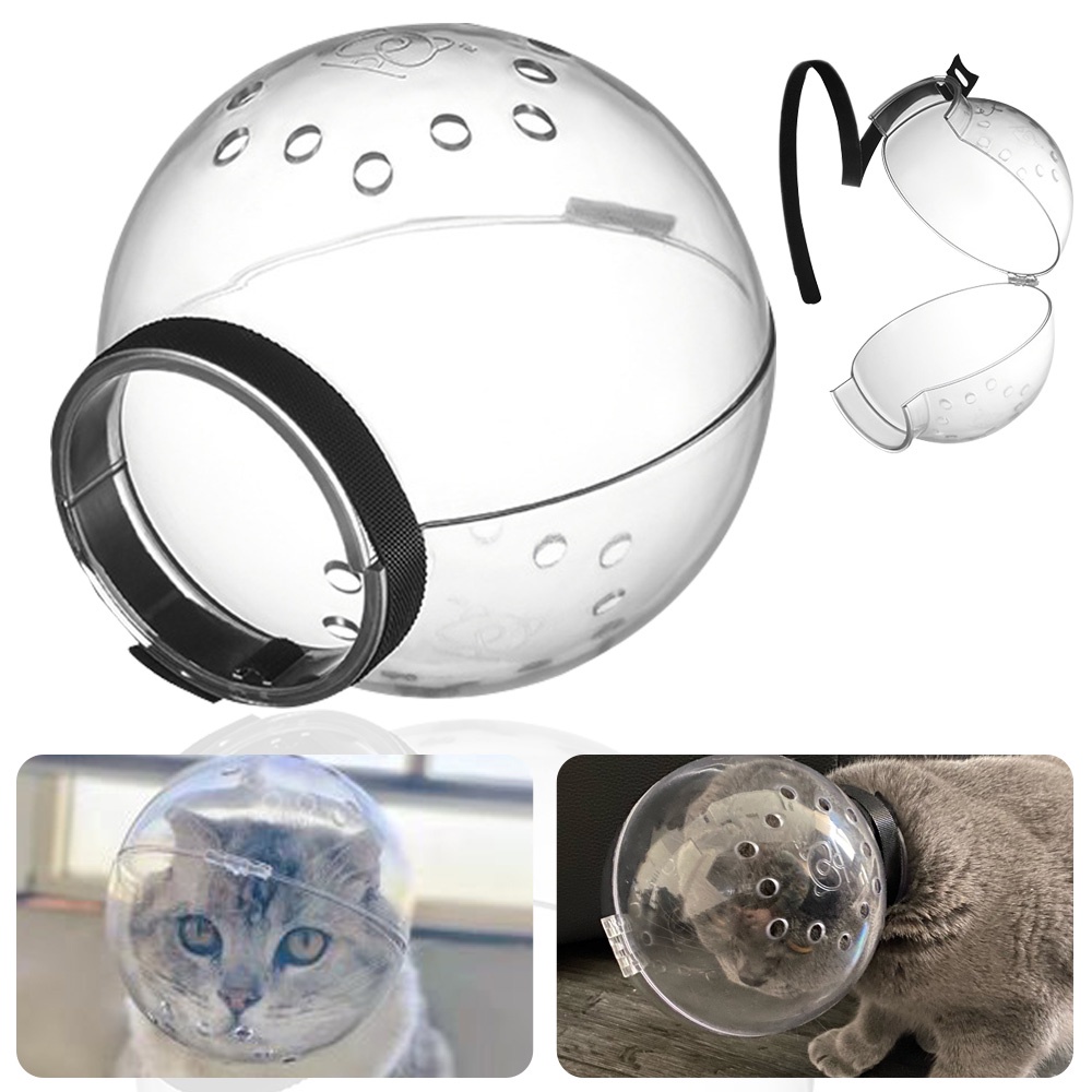 Cat Muzzle Grooming Mask Bath Grooming Protective Space Hood Anti-Bite ...