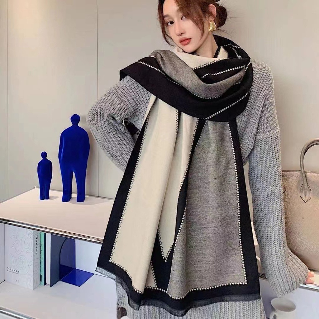 Imitation cashmere scarf women's autumn and winter fashion all-match ...