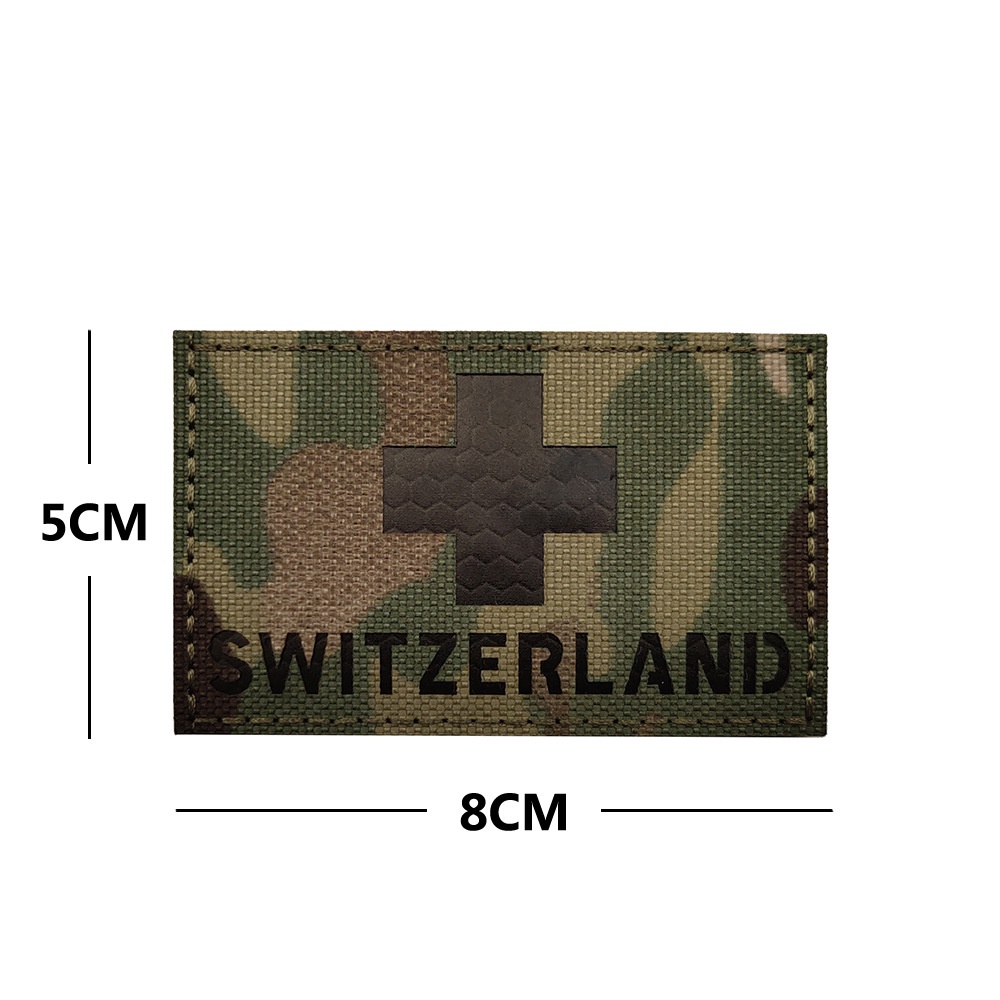 Reflective Badge IR Fabric Swiss Flag Velcro Armband Backpack Sticker ...