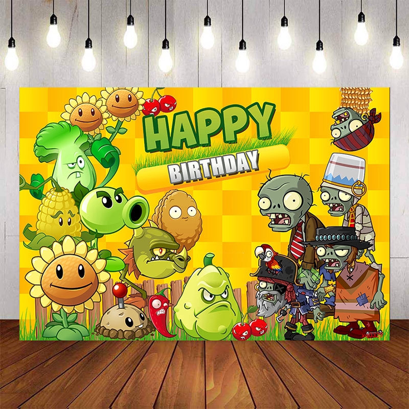 Plants vs. Zombies Game Backdrops Cartoon Children Birthday Party ...