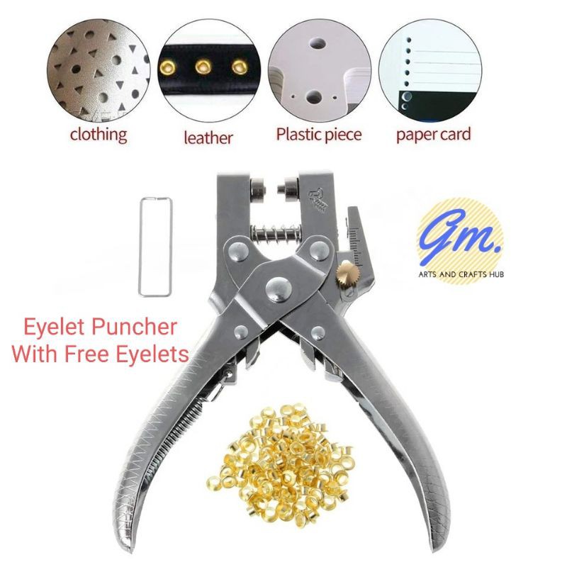 2in1 Eyelet Puncher Setter and Hole Puncher 5mm for Leather Fabric Thin ...