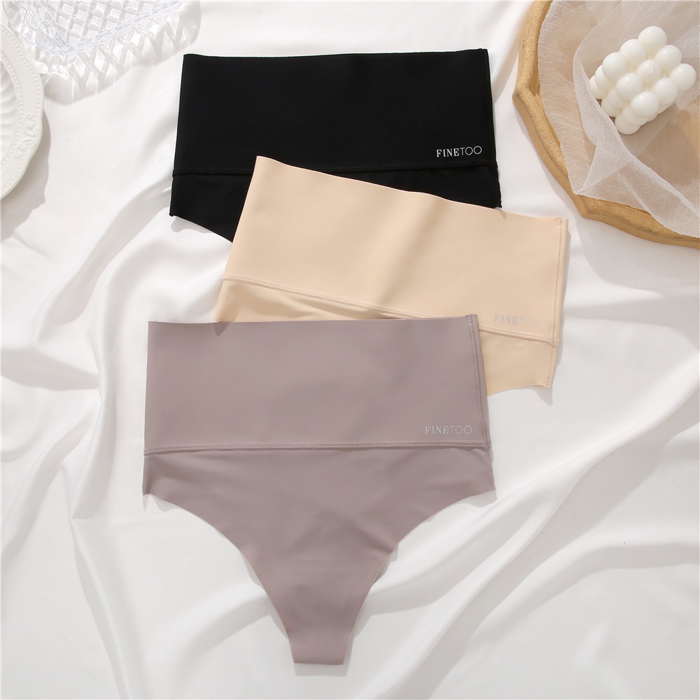 FINETOO Bodyshaper High Waist Seamless Thong Women Anti-Bacteria ...