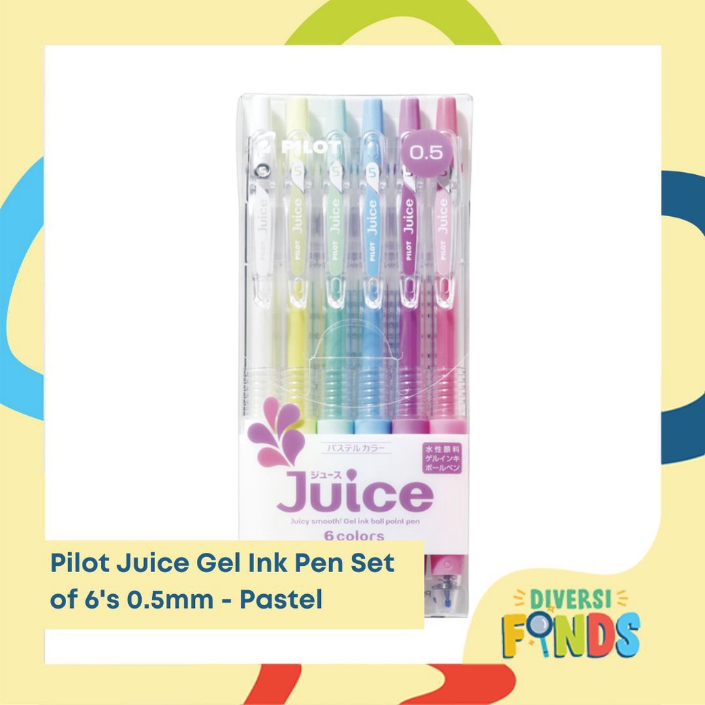 Pilot Juice Pen Set of 6's, 12's - 0.38mm UF, 0.5mm EF - Pastel ...