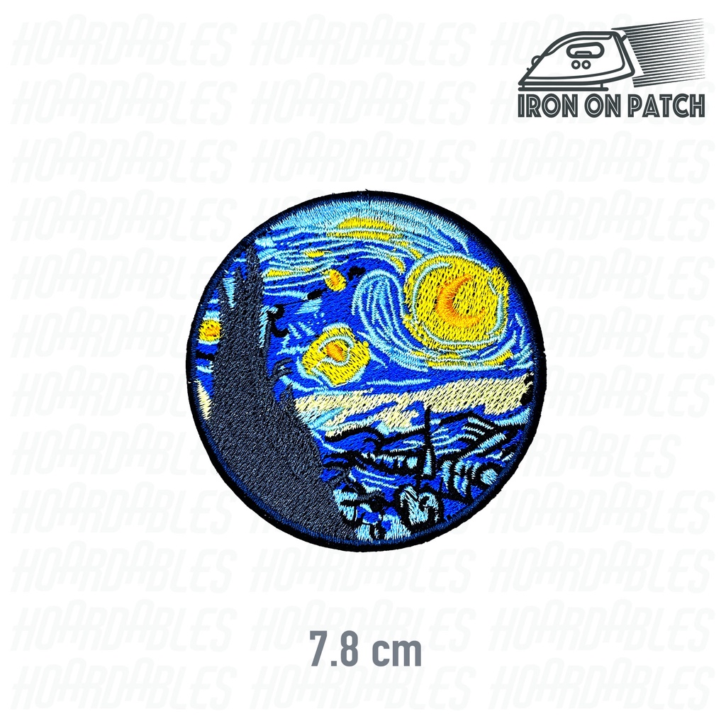 Starry Night Circle Painting Van Gogh Art Iron On Sew DIY Decor ...