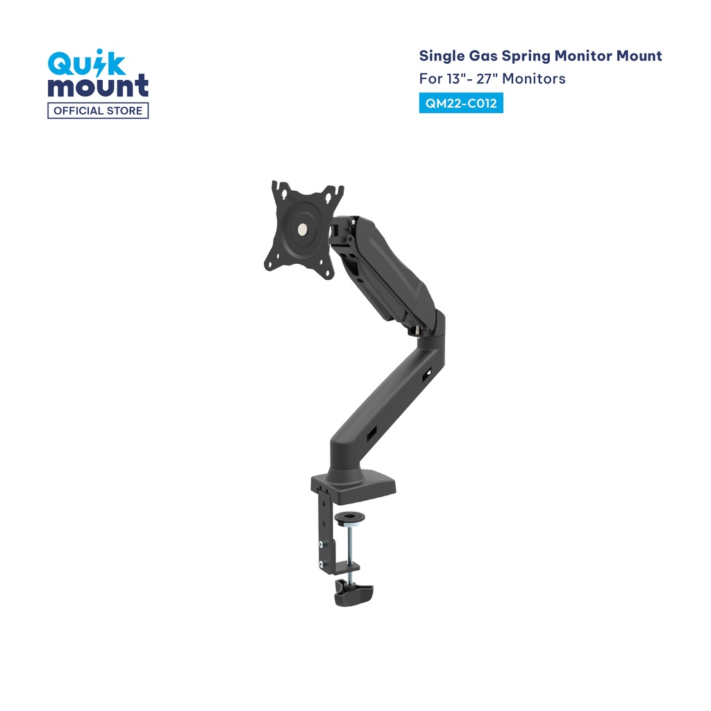 Quikmount Single Gas Spring Monitor Mount for 13"-27" (QM22-C012 ...