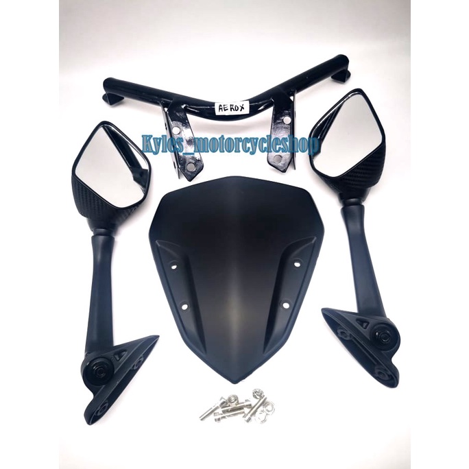 Side mirror+ visor bracket +visor 3in1 w/out bolts for aerox/click V1 ...