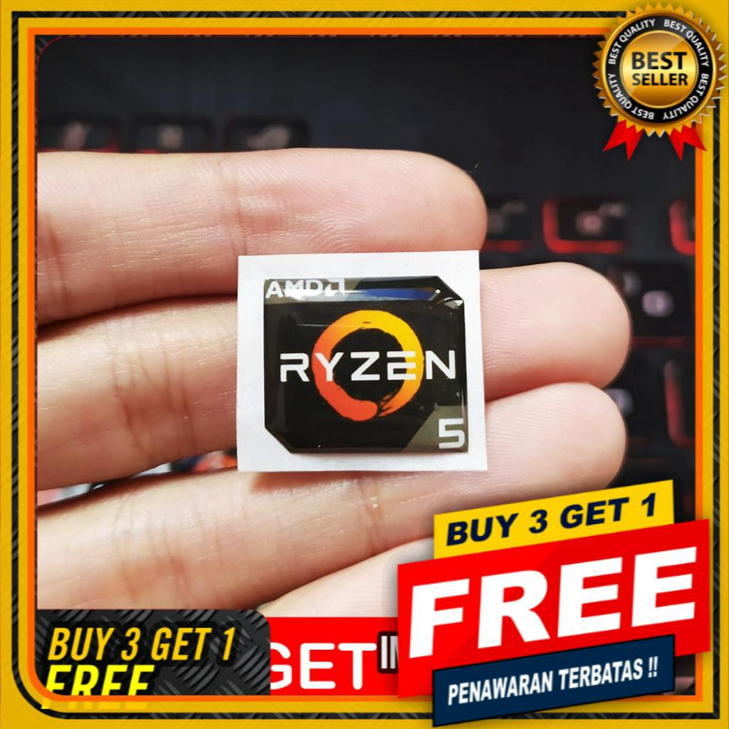RYZEN AMD STICKER 5 EMBLEM WATERPROOF FLEXIBLE RESIN STICKER PC STICKER ...