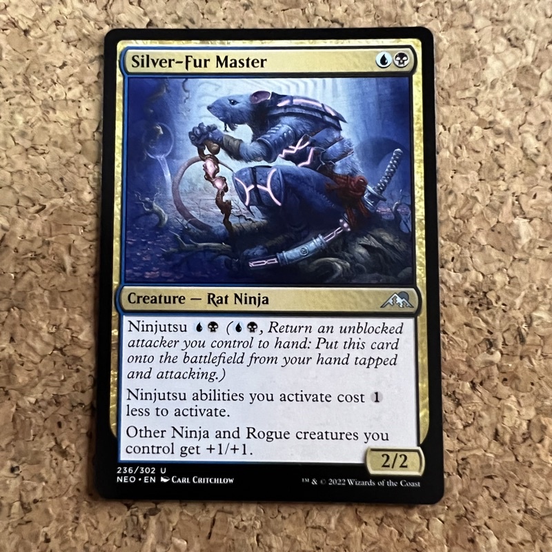 MTG SILVER-FUR MASTER (RAT NINJA) KAMIGAWA NEON DYNASTY (BLUE BLACK ...