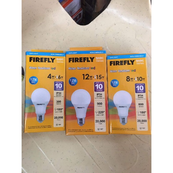 firefly led DC 12V. water resistant , e27 base, : 4w, 8w, 12w daylight ...