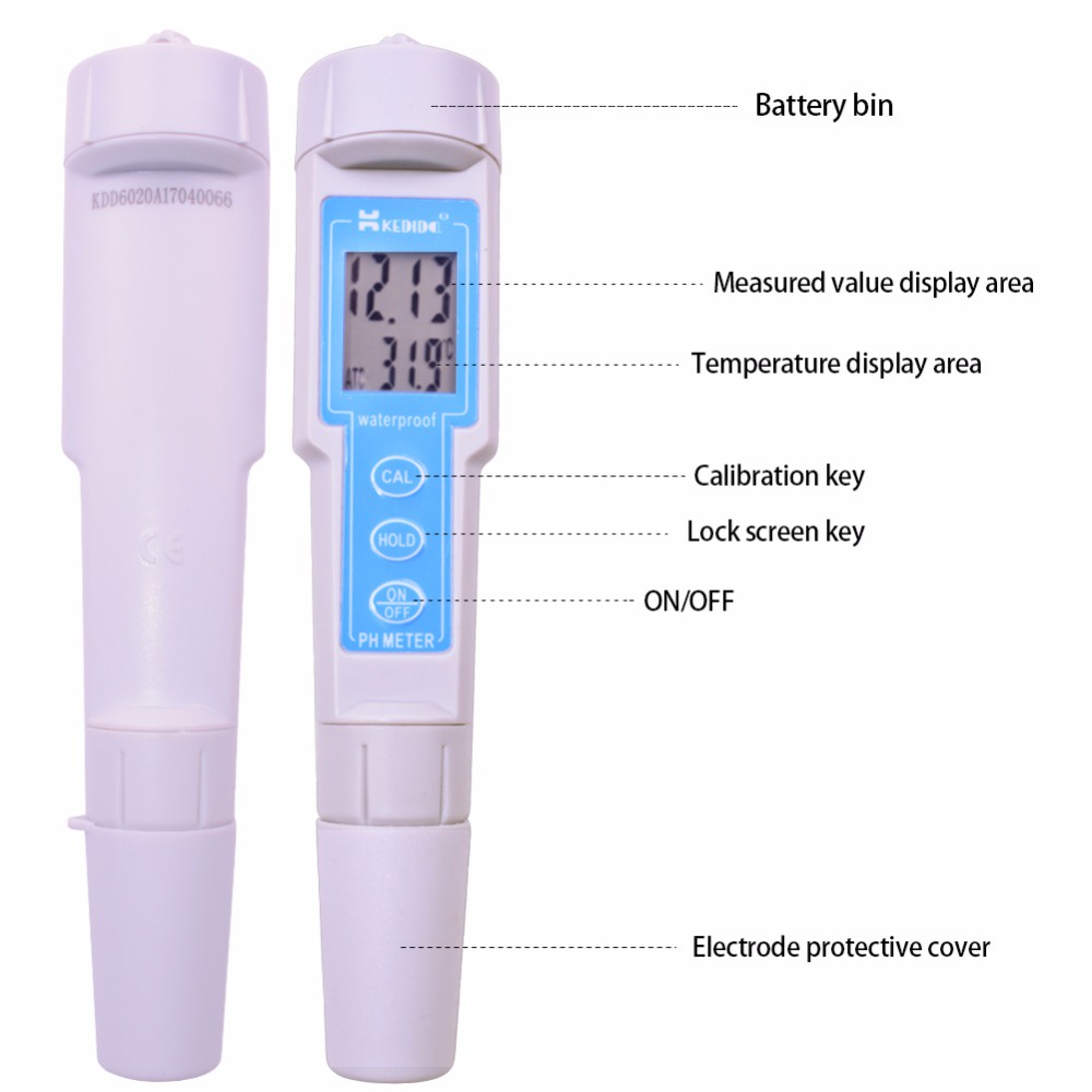 CT-6020A High Precision Portable digital PH meter Waterproof Water Pen ...
