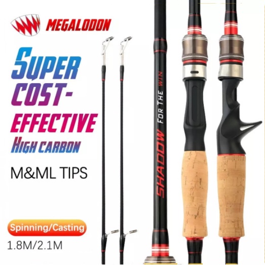 Megalodon Fishing Rod 2TIPS M+ML TIPS 1.8M/ Lure rod Super cost ...