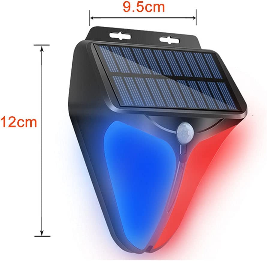 Solar Security Alarm 110db Sound & Light Alarm Human Body Sensor ...