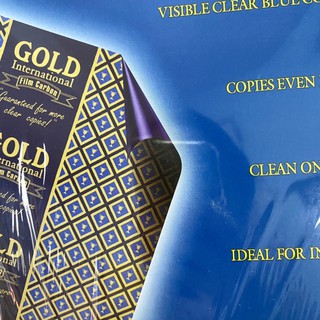 100pcs GOLD INTERNATIONAL Film Carbon Blue Carbon Paper 8 1/2 x 13" 100 ...
