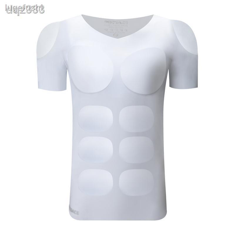 ๑ Muscle Clothes Simulation Muscle t-Shirt Invisible Abs Bra Fake ...