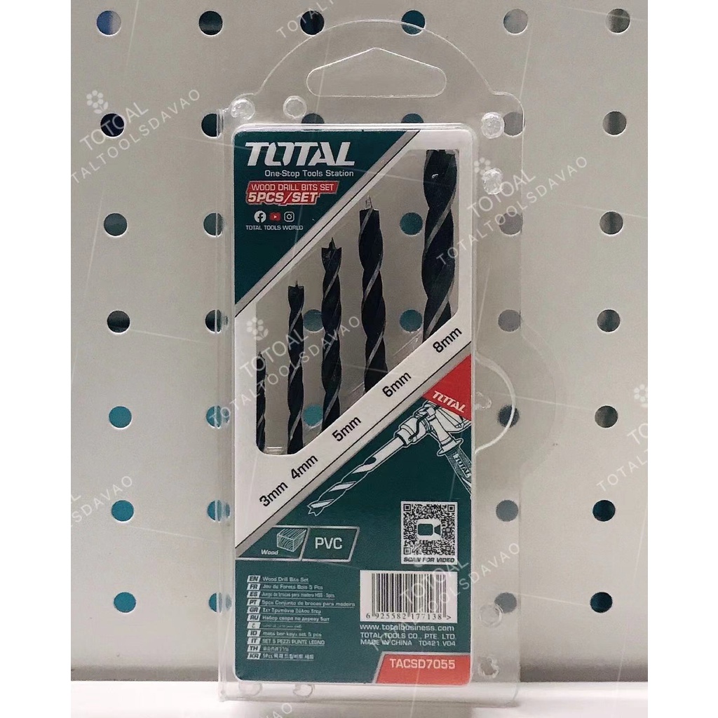 TOTAL 5PCS wood drill bits set TACSD7055 | Shopee Philippines