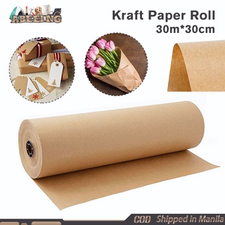 30cmx30m/Roll Brown Kraft Paper Roll Art Gift Packaging Parcel ...